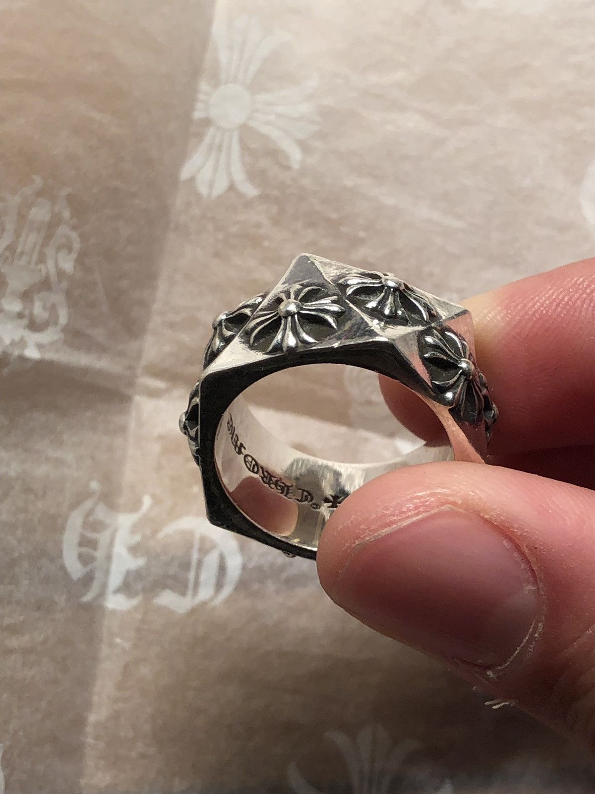 Chrome Hearts Chrome Hearts pentagon cross ring 2014 .925 sterling ...
