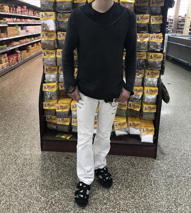 Number (N)ine Number Nine ss02 modern age poem Patchwork Pants | Grailed