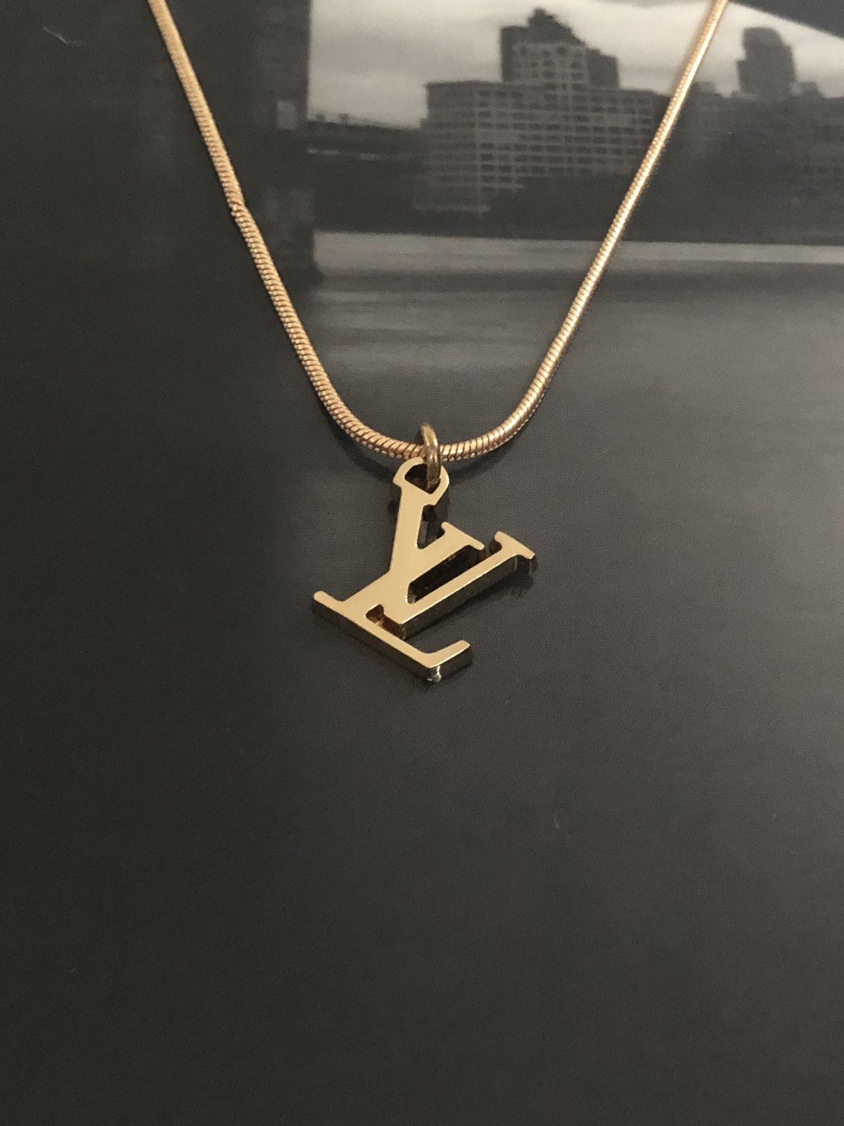 Louis Vuitton Louis Vuitton Logo Pendant & Necklace | Grailed