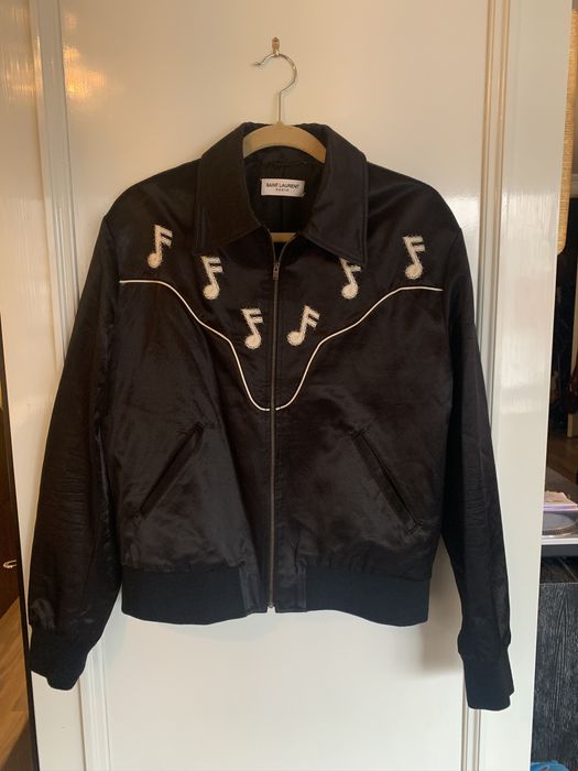 Saint Laurent Paris Saint Laurent Satin Music Note Jacket XL | Grailed