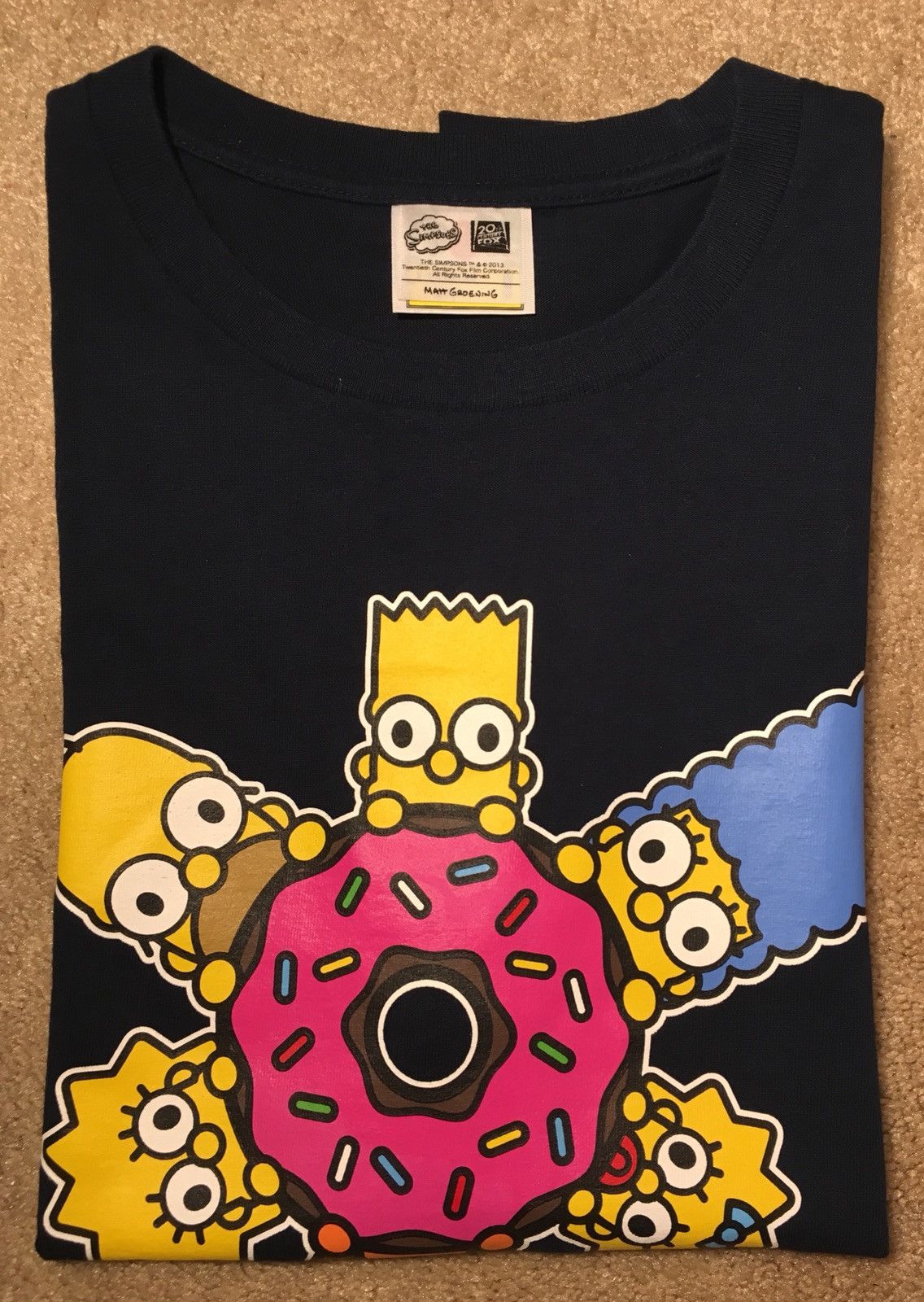 Bape SS14 A Bathing Ape Simpsons Collab Tee Navy Small Baby Milo Bape ...
