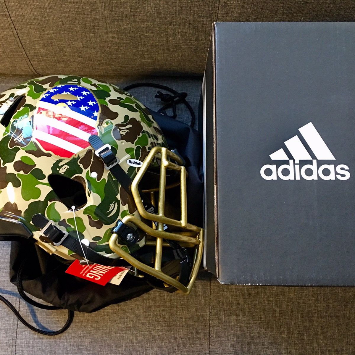 Adidas × Bape BAPE Bathing Ape x Adidas Riddell Helmet | Grailed
