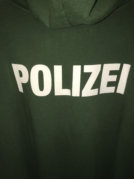 Vetements Green Oversized Polizei Hoodie | Grailed