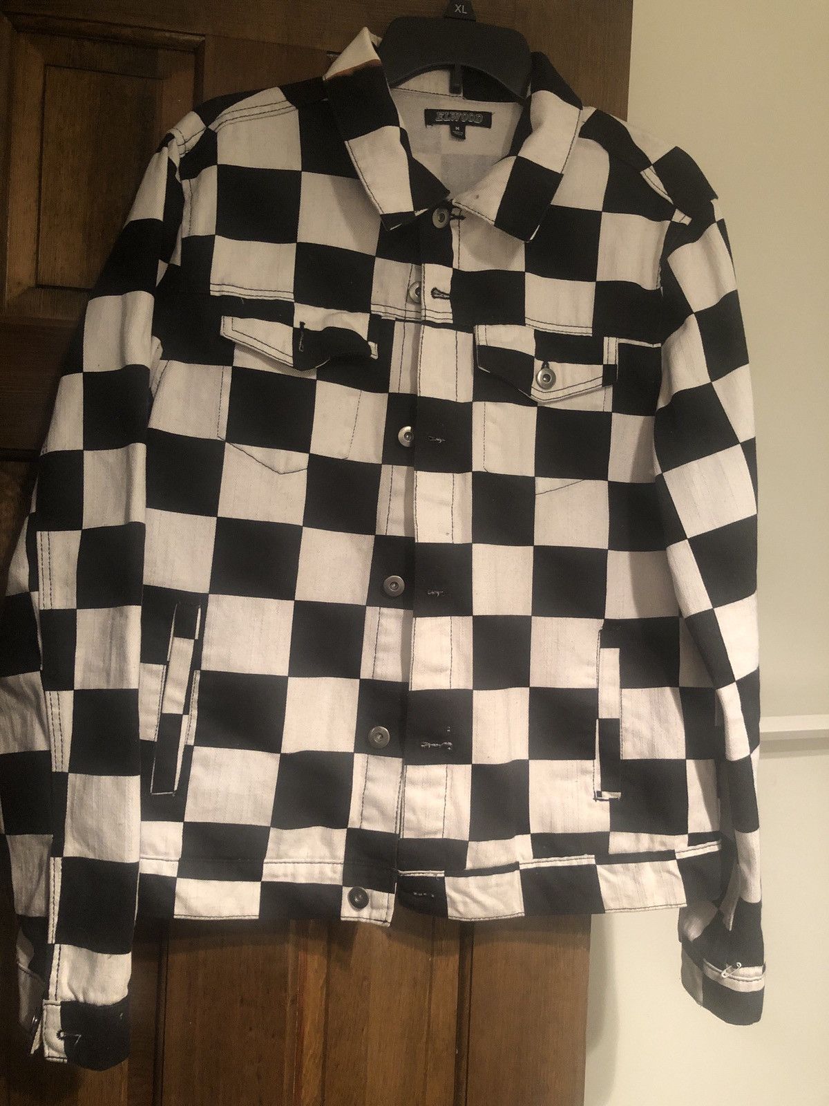 Elwood Checkered Jean Jacket | Grailed
