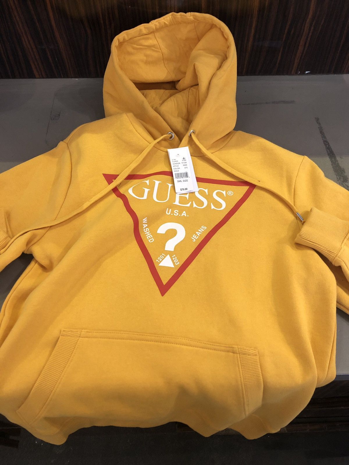 Guess Yellow Guess Hoodie | Grailed