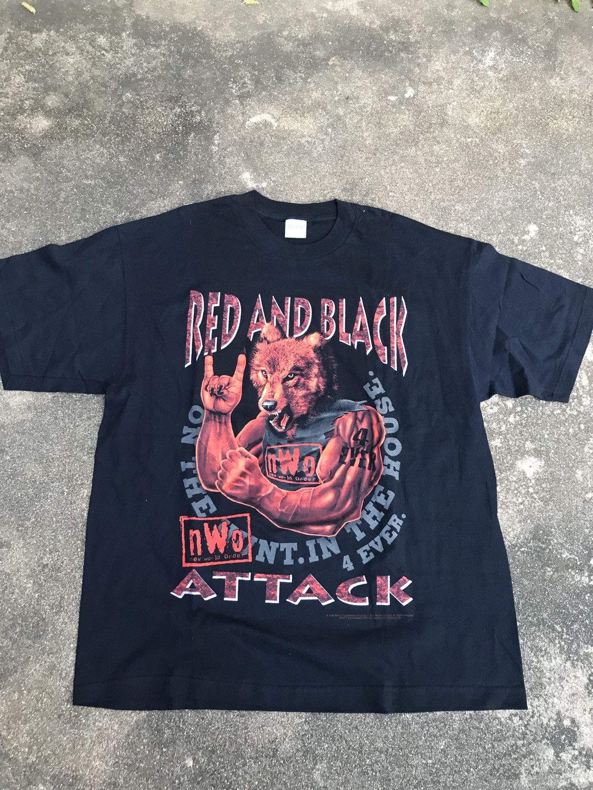 Vintage × WCW/nWo Vintage 1998 NWO Wolfpac red and black attack | Grailed