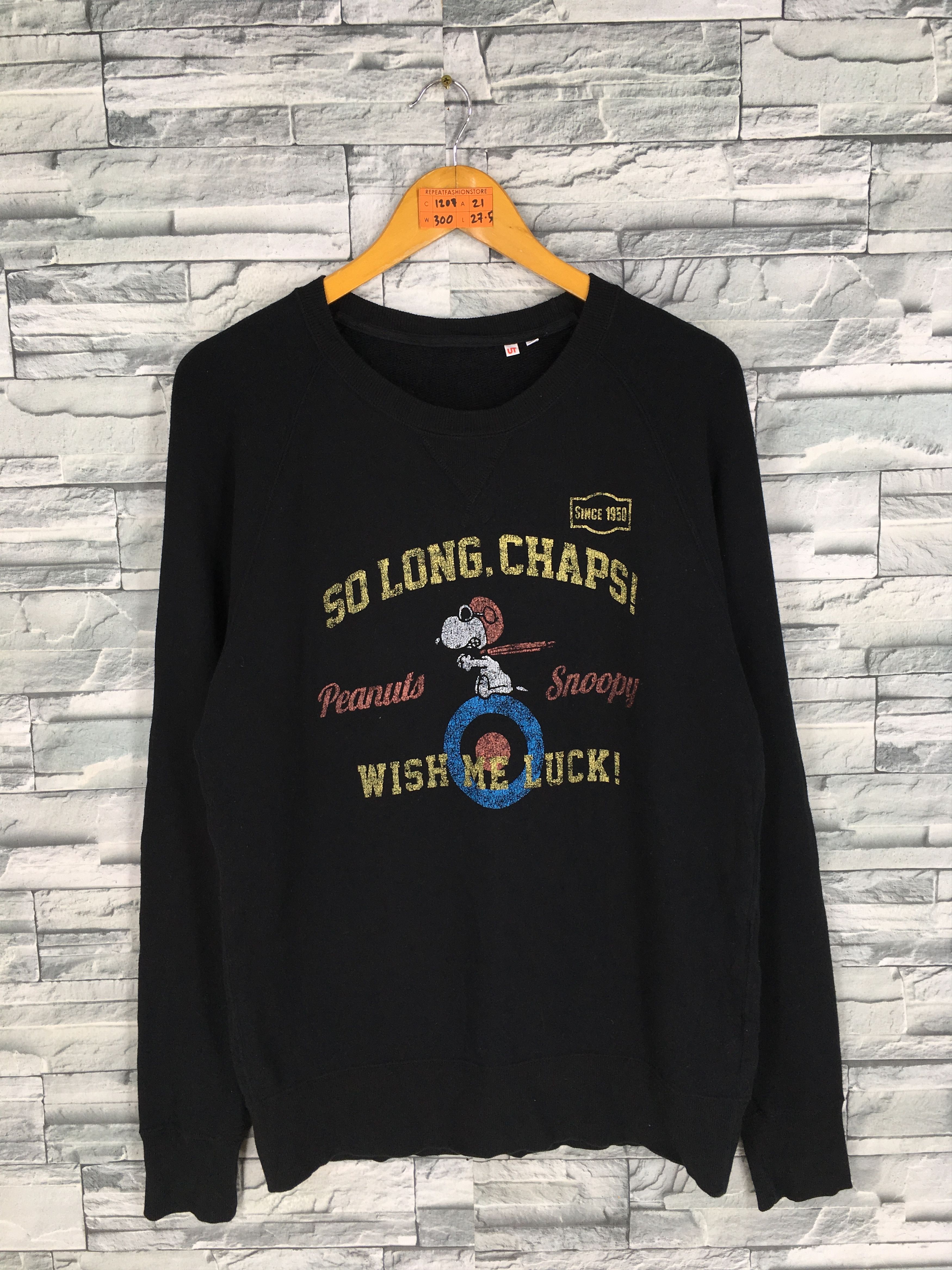 Peanuts Snoopy Joe Cool Pullover Jumper Large Black Vintage 90s Snoopy