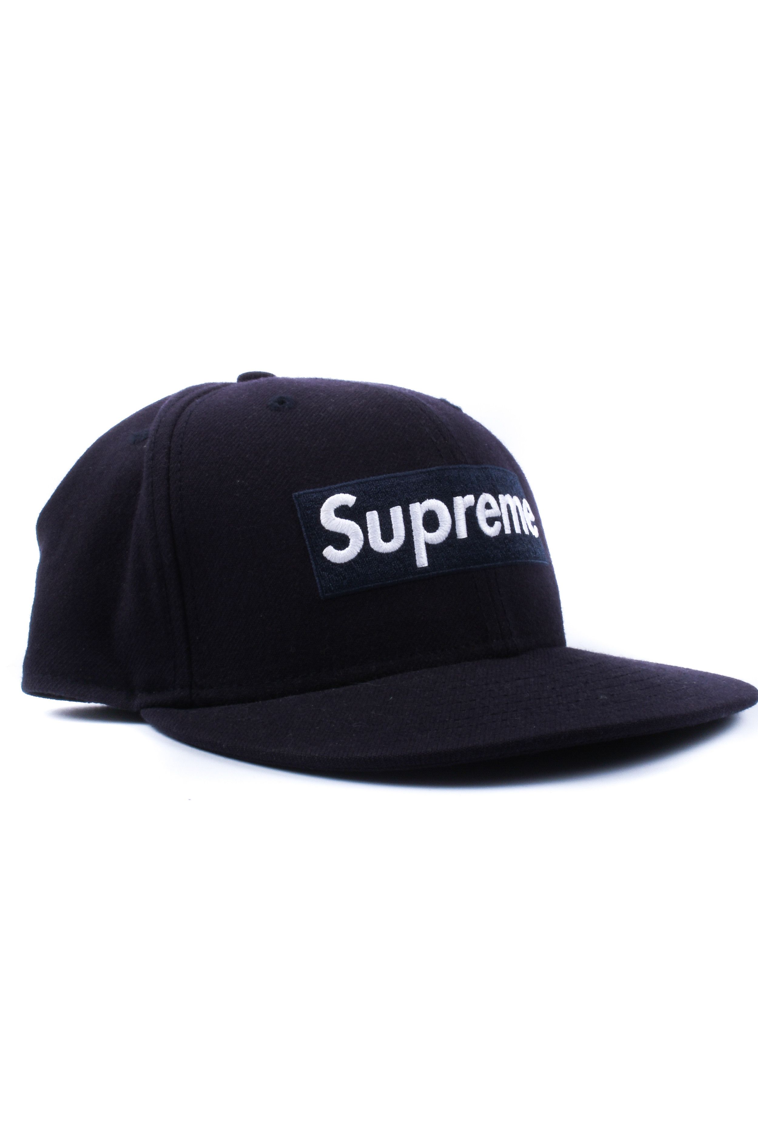New Era × Supreme Supreme New Era Box Logo Fitted - Navy | Grailed