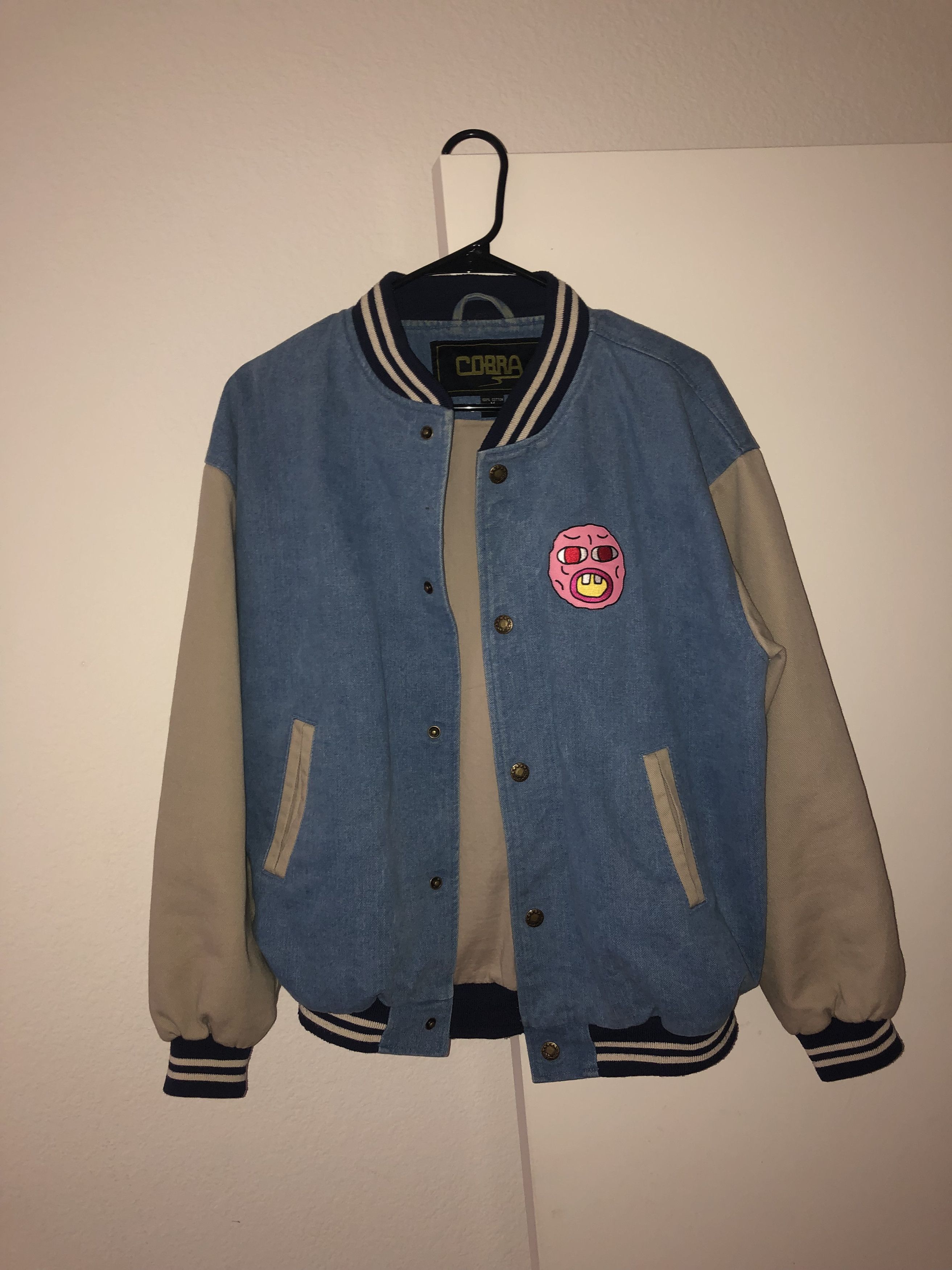 Golf Wang Cherry Bomb Denim Varsity Jacket | Grailed