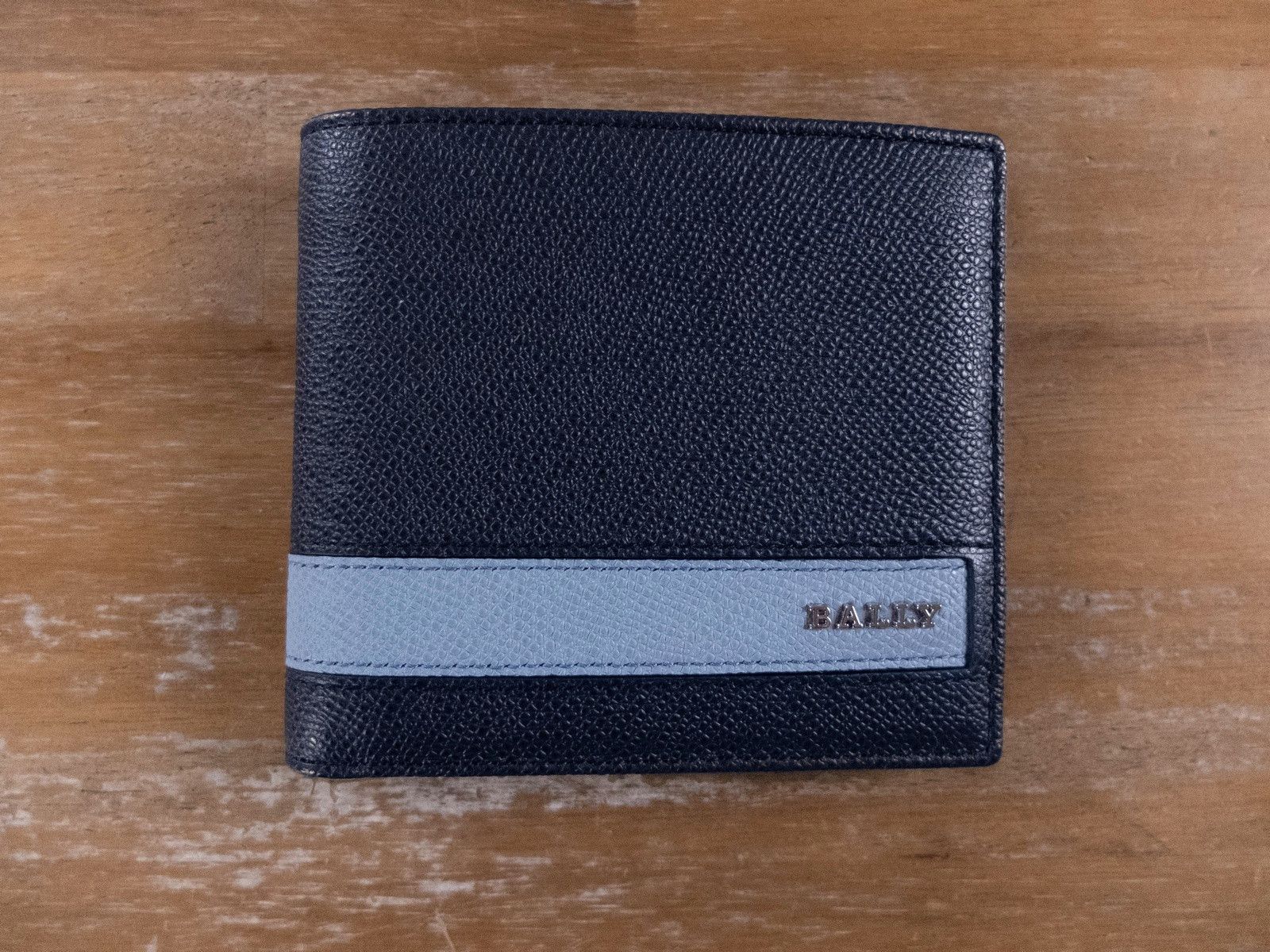 Bally BALLY of Switzerland Lollten blue leather bifold wallet | Grailed