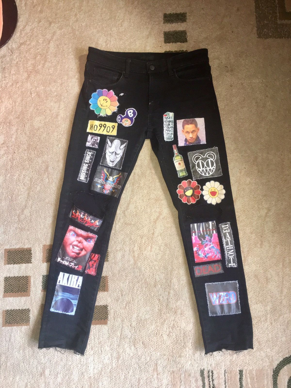 Custom Custom patched jeans mst | Grailed