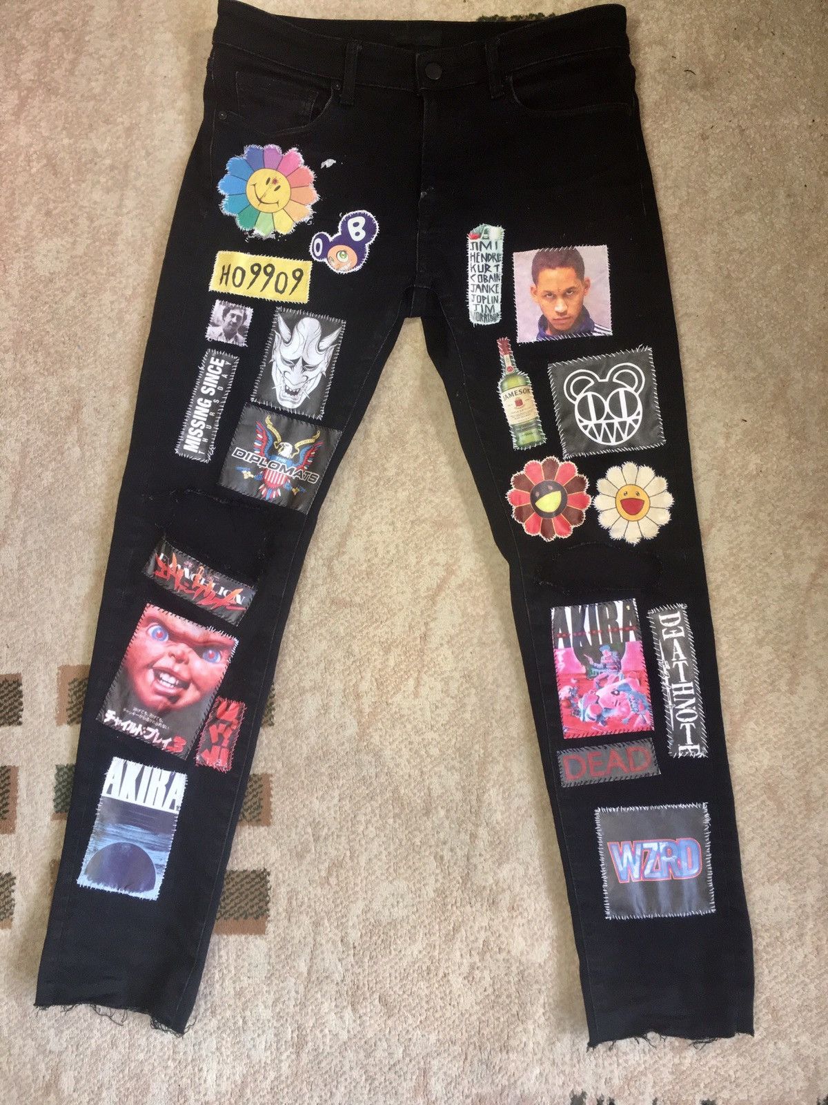 Custom Custom patched jeans mst | Grailed