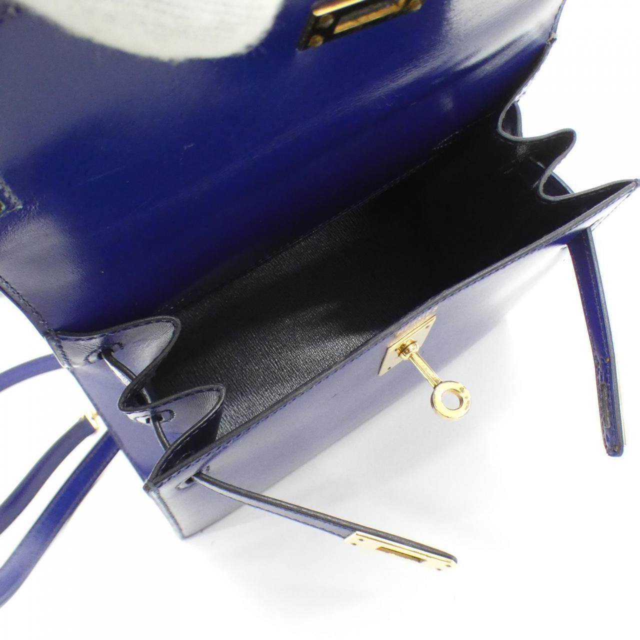 Hermes Hermes Hermes Mini Kelly Box Calf 2way Bag Leather Handbag DUTY ...