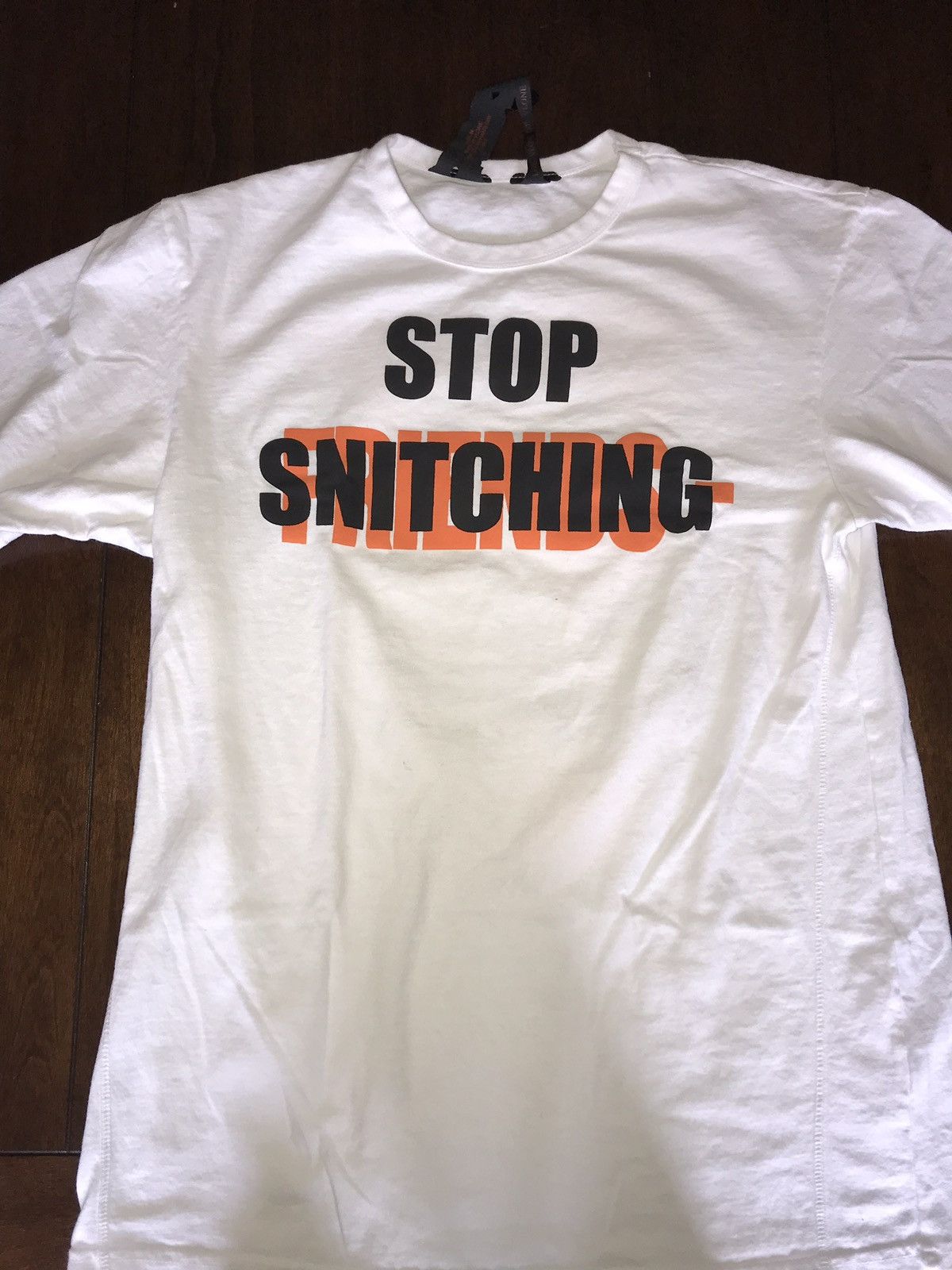 Vlone Stop Snitching T-shirt No Cap | Grailed
