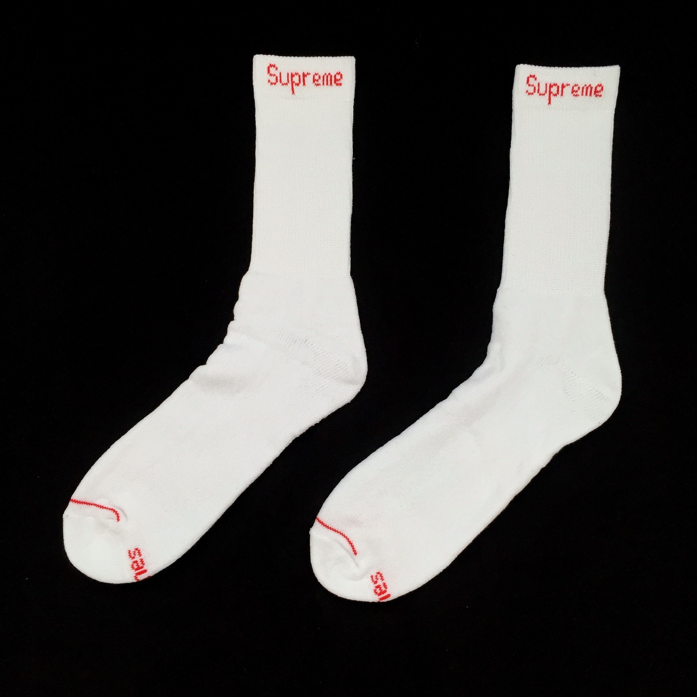 Supreme White Logo Crew Socks | Grailed