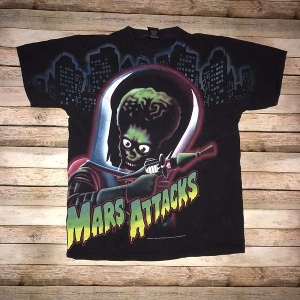 Vintage Rare 1996 Mars Attacks Warner Bros Tshirt | Grailed