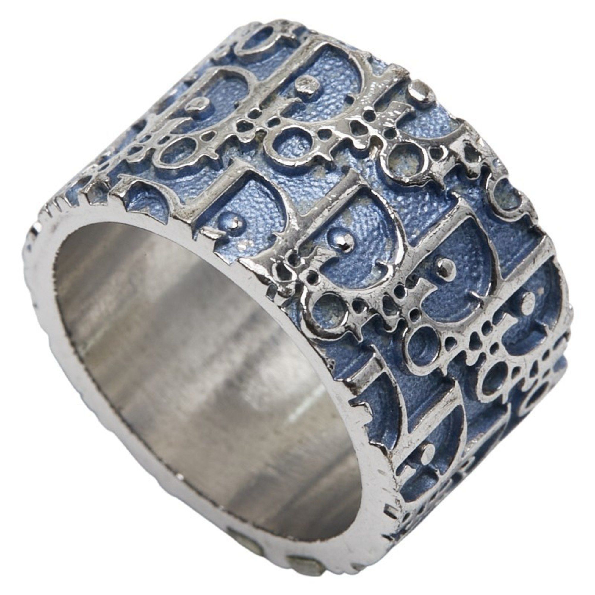 Dior Christian Dior Dior Trotter Ring #6 Silver Blue Metal Women's ...