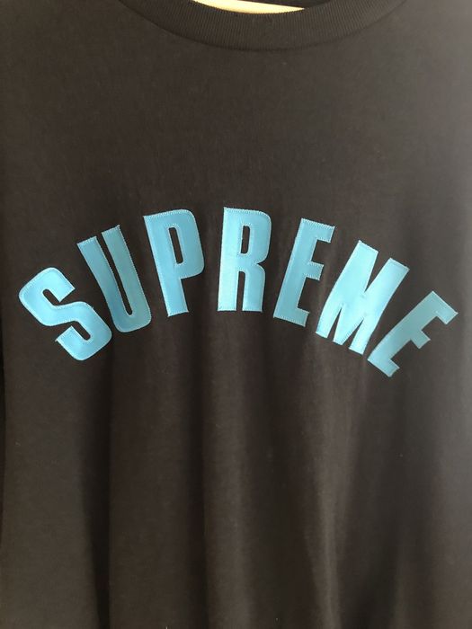 Supreme Bold Blue Letter T shirt | Grailed