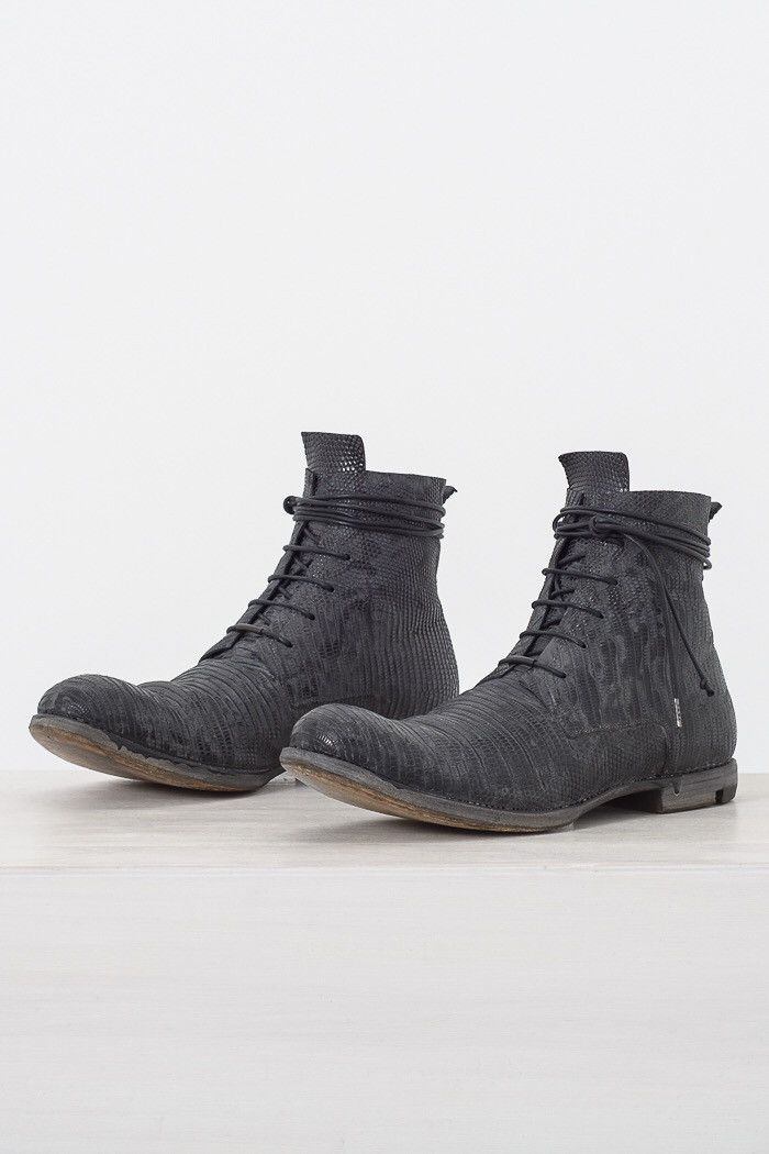Layer-0 Layer-0 grey lizard leather boots size:8us-41eu | Grailed