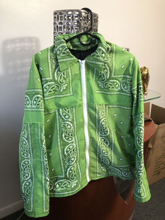 Custom Slime Green Bandana Jacket | Grailed