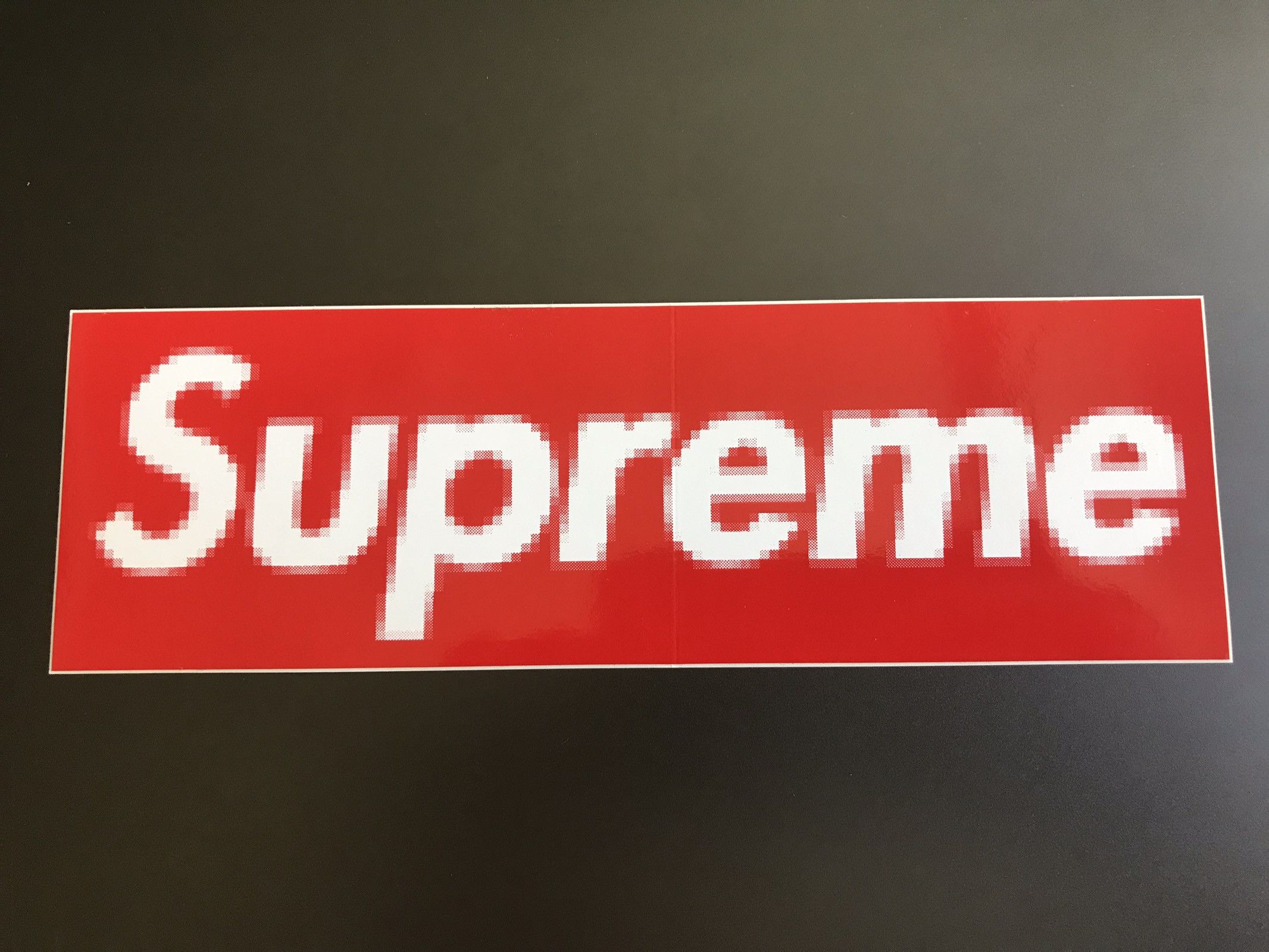 Supreme Supreme Red Pixelated Box Logo Sticker | Grailed
