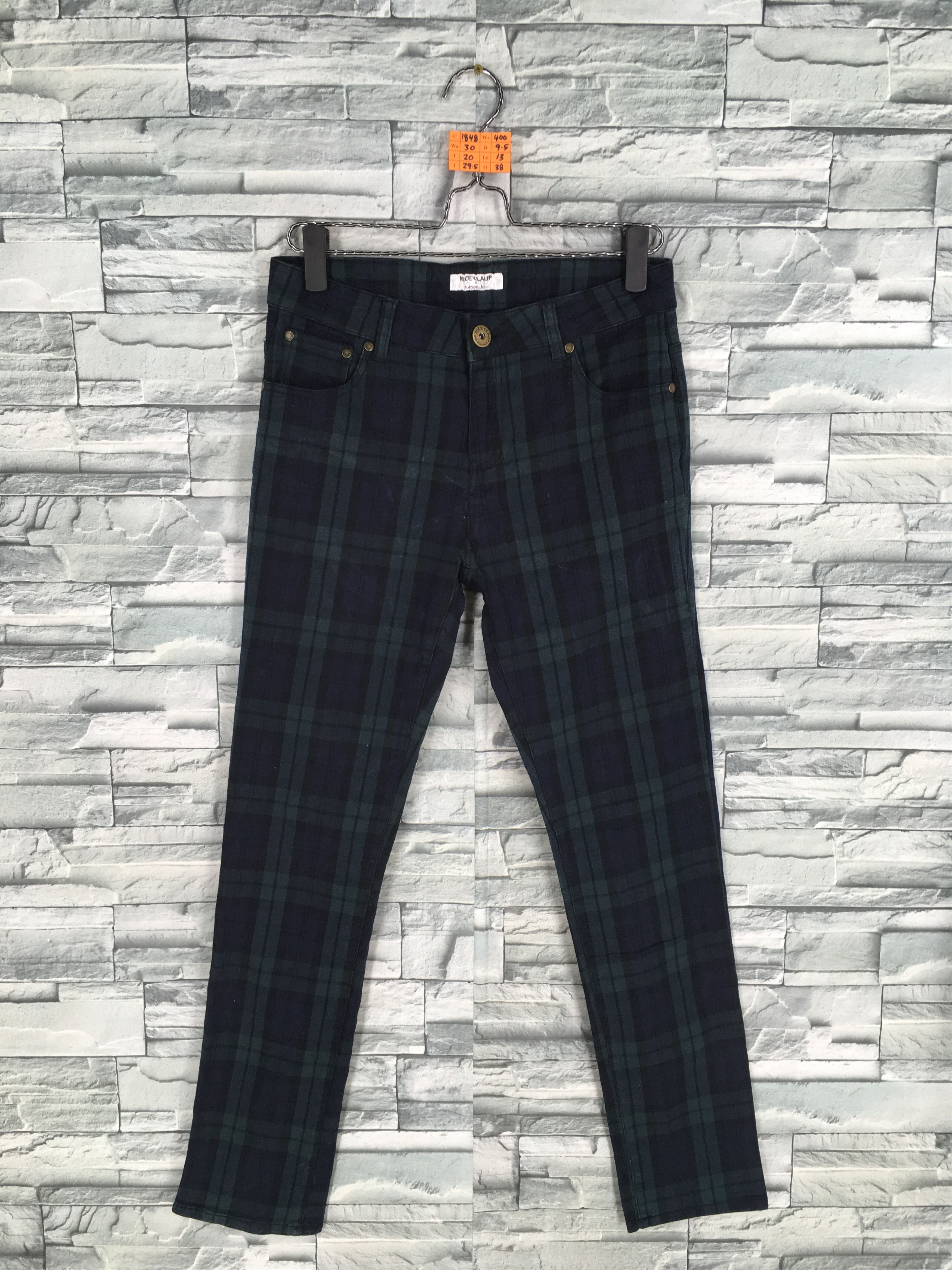 Vintage Vintage Checkered Pants Ladies Skinny Pants 90's Plaid ...