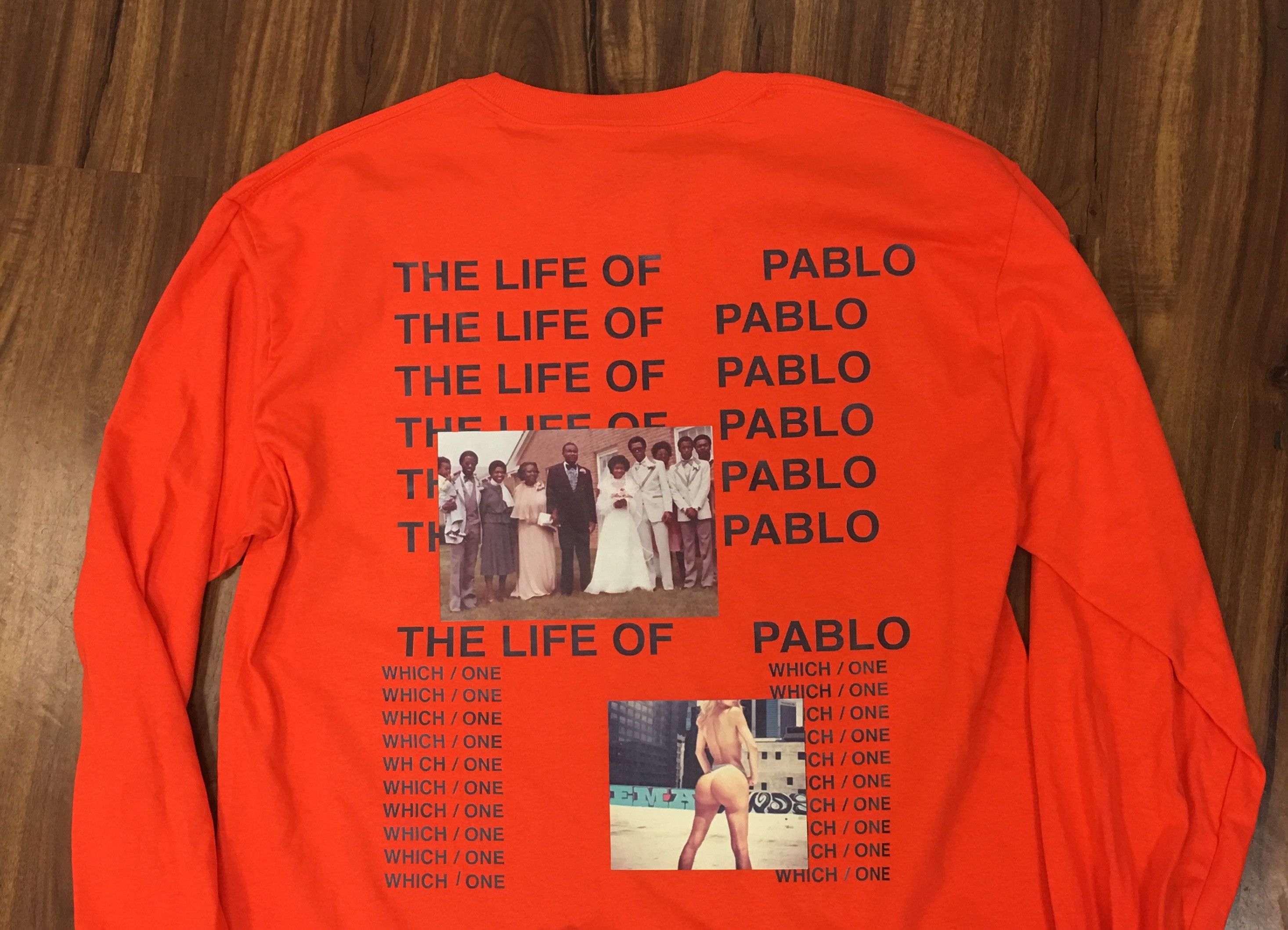 Kanye West SAINT PABLO TOUR MERCH ORANGE LONG SLEEVE TLOP THE LIFE OF ...