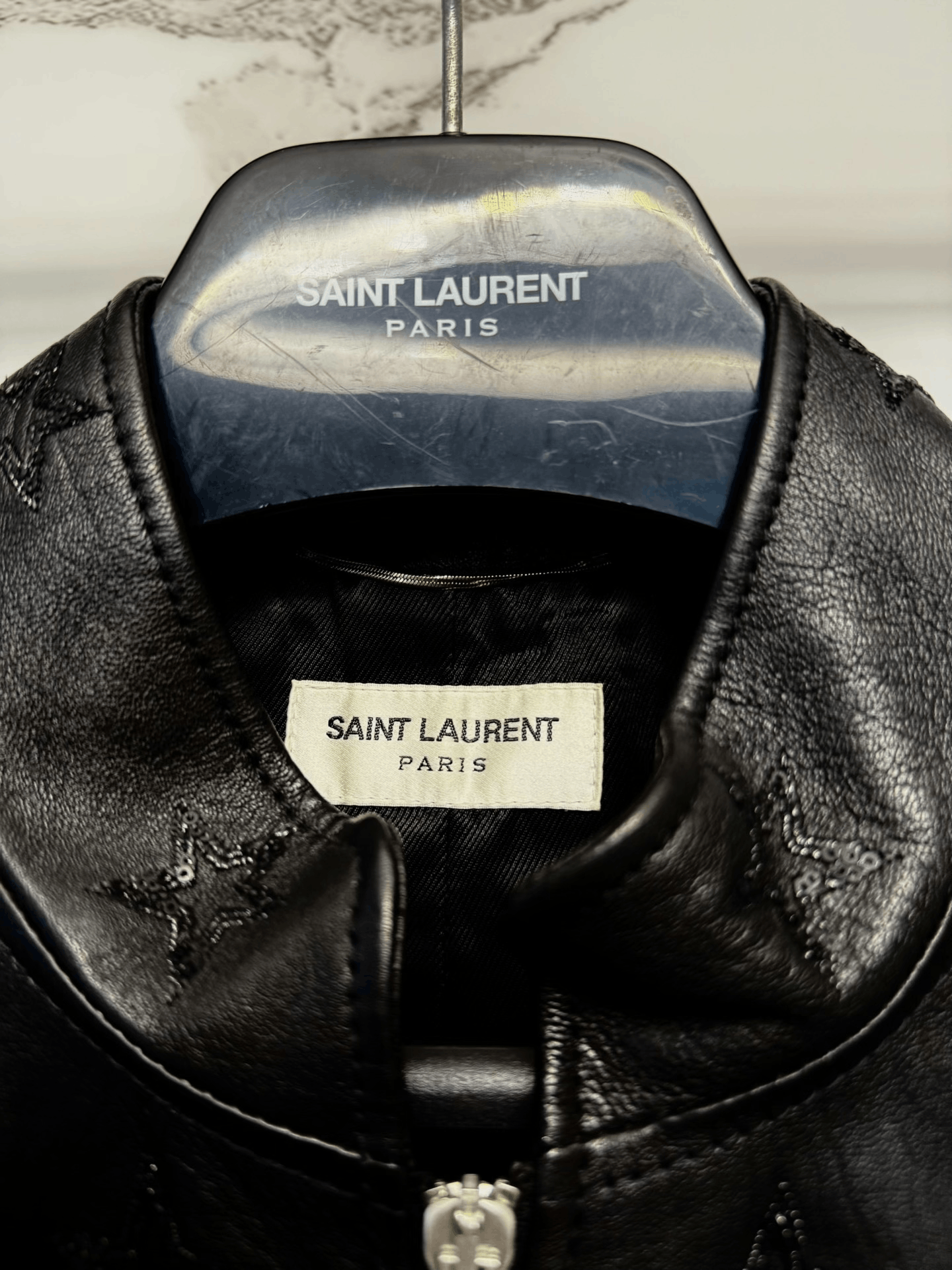 Saint Laurent Paris saint laurent star pattern leather jacket | Grailed