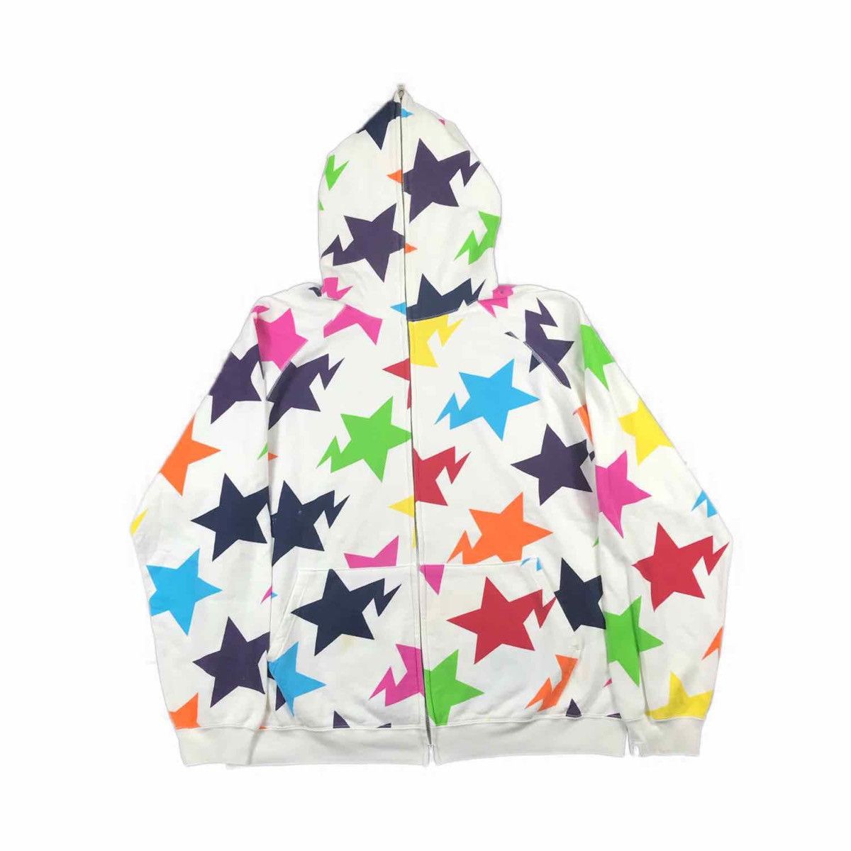 Bape × Nigo Bape Multicolor Bapesta Star White Full-Zip Jacket | Grailed