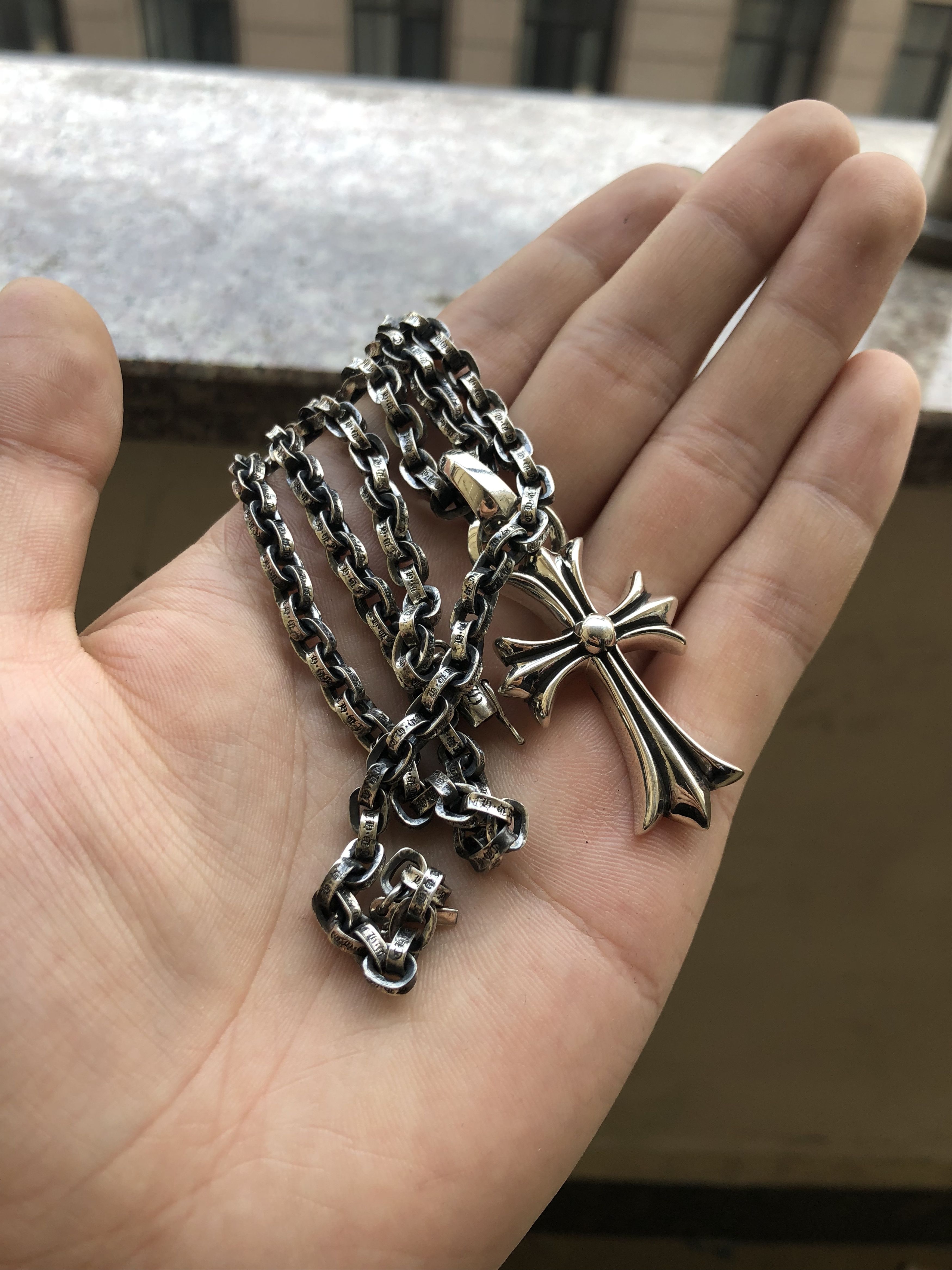 Chrome Hearts Middle size Cross with 60cm paper chain | Grailed