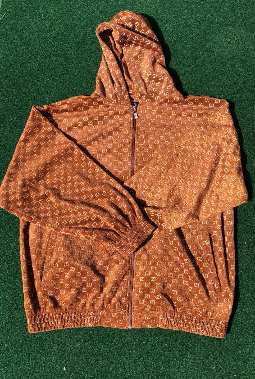 Designer × Vintage VTG 90’s Gucci GG All Over Bootleg Velour Tracksuit ...