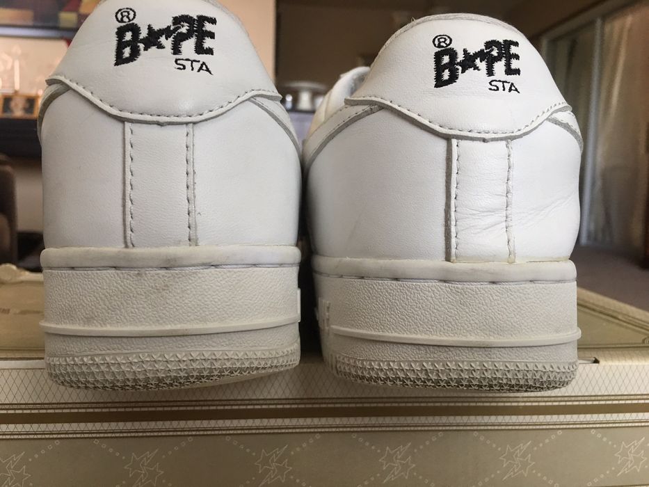 Bape OG Triple White Bapestas | Grailed