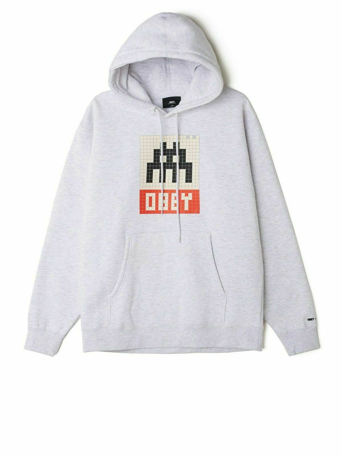 Obey obey invader hoodie heather grey | Grailed