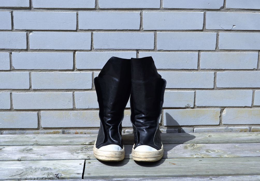 Rick Owens [GONE] AW2012 Mainline Calf Leather Laceless Ramones Boot ...