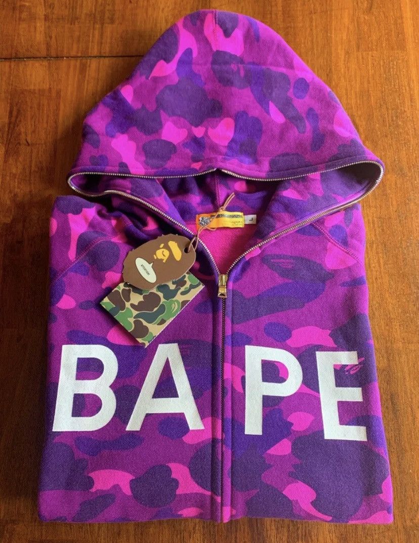 Bape Bape Hoodie Purple Lil Wayne Jacket 2005 RARE A Bathing Ape | Grailed