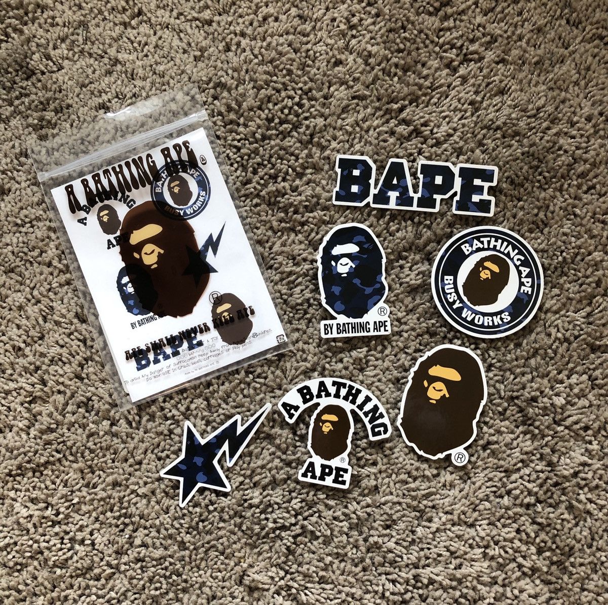 Bape Bape Stickers (6 pack) | Grailed