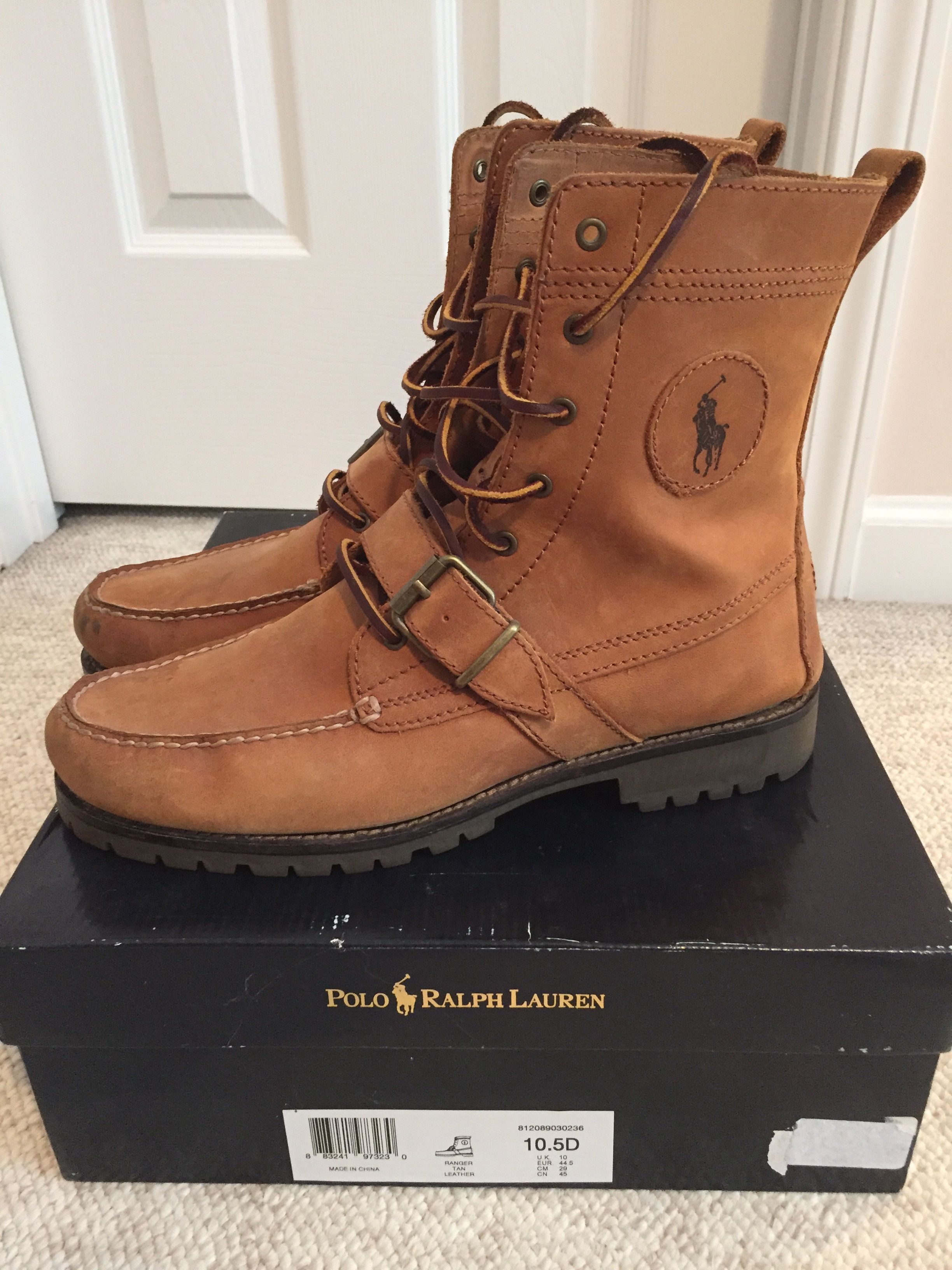 Polo Ralph Lauren Polo Ralph Lauren Tan Leather Cookie Ranger Boots ...