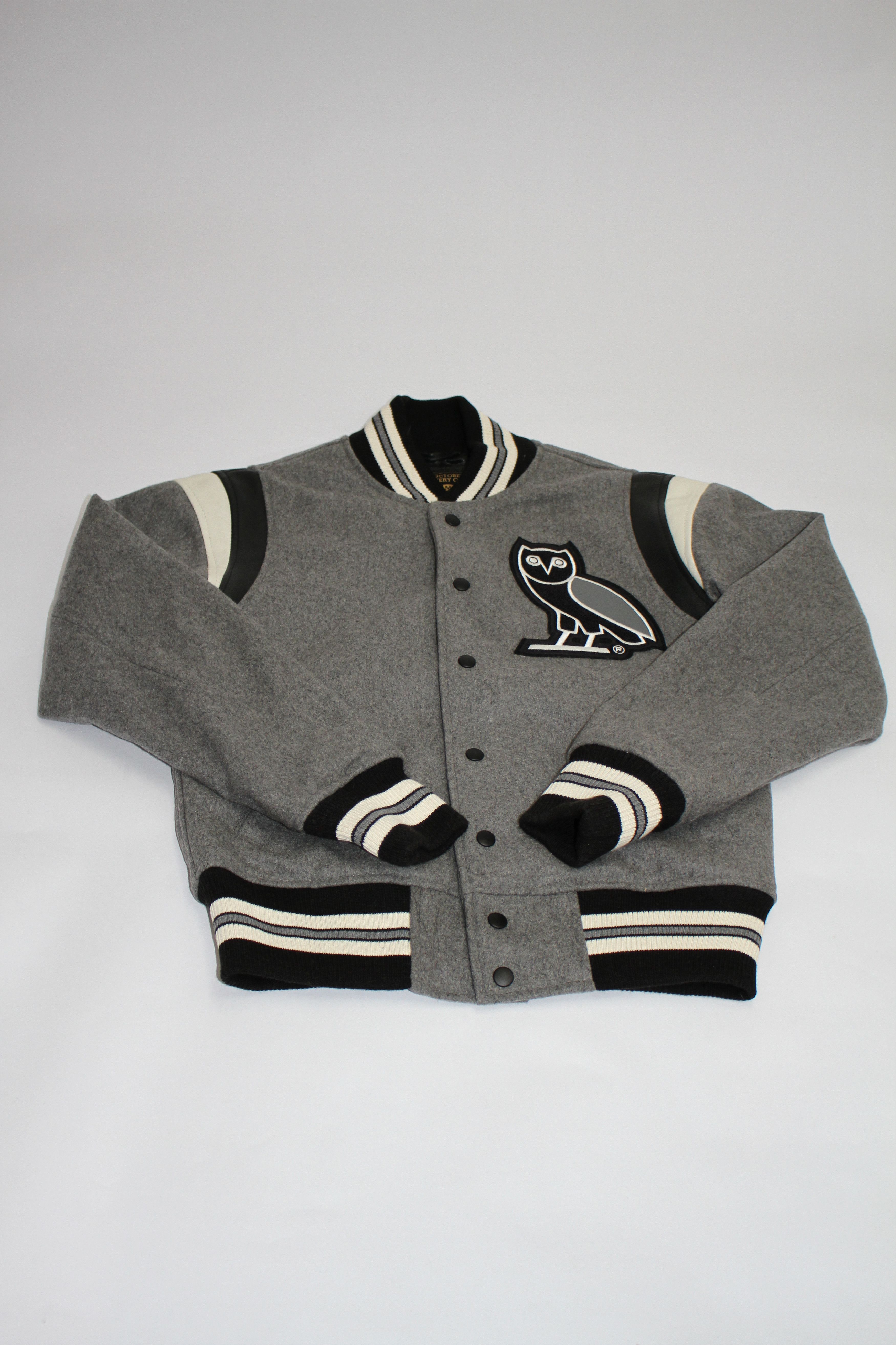 October's Very Own OVO Varsity Jacket Owl Logo Grey | Grailed