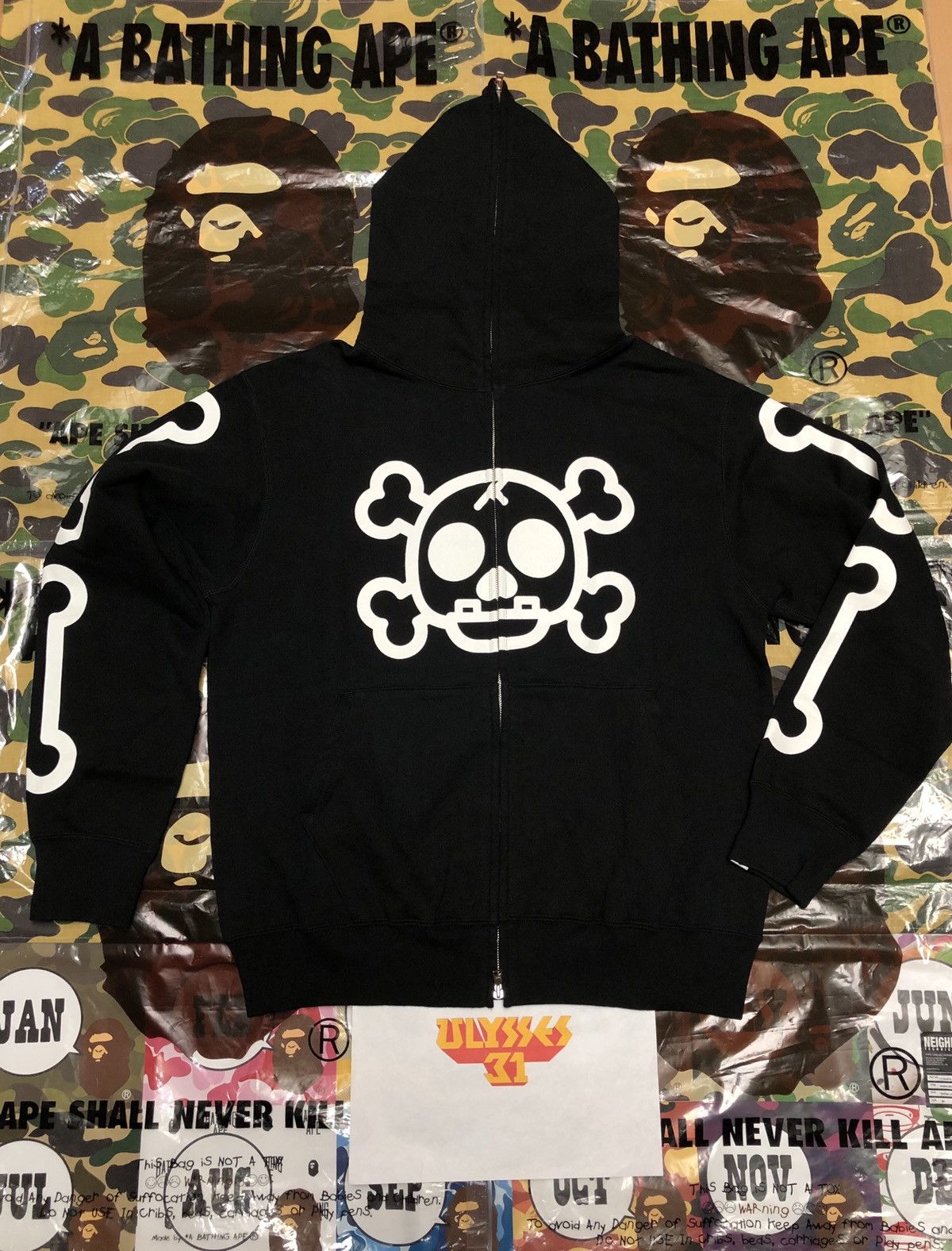 Bape Baby Milo Crossbones Hoodie | Grailed