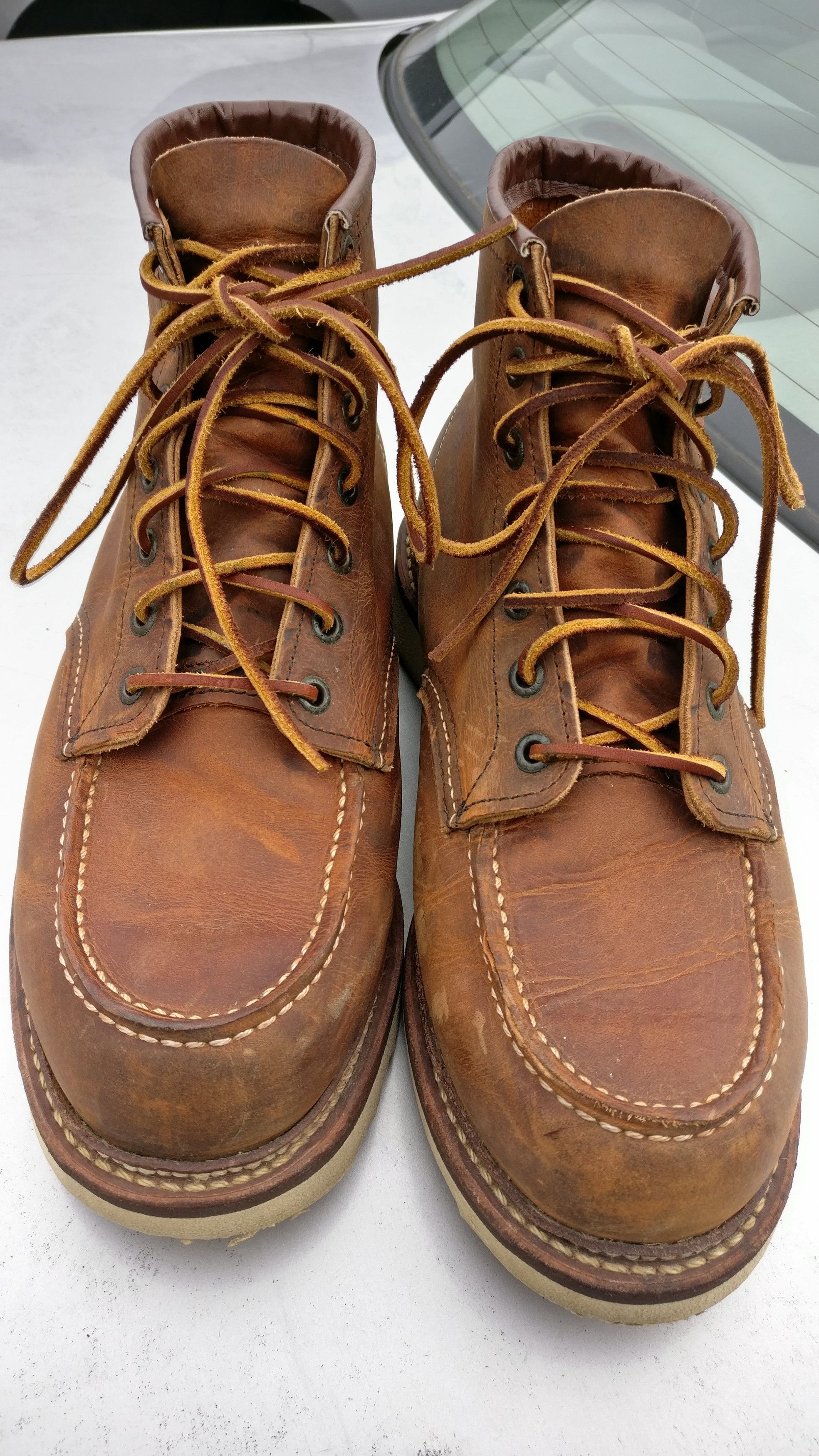 Red Wing 1907 Classic 6" Moc in Copper Rough and Tough ("as is", please ...