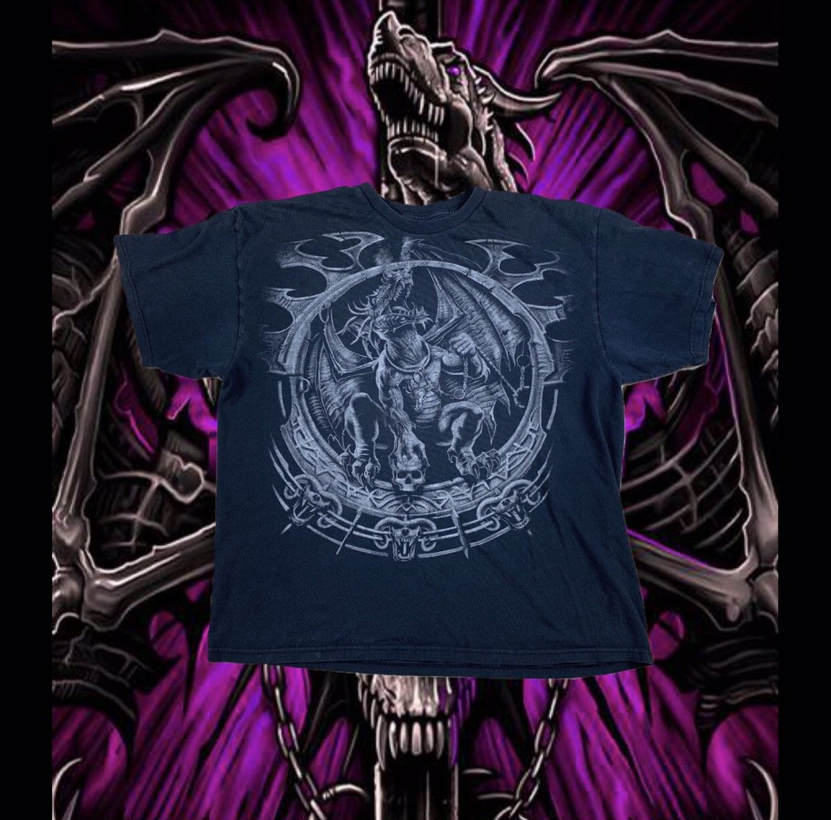 Vintage Vintage Skulls Dragon All Over Print Travis Scott Kanye West ...