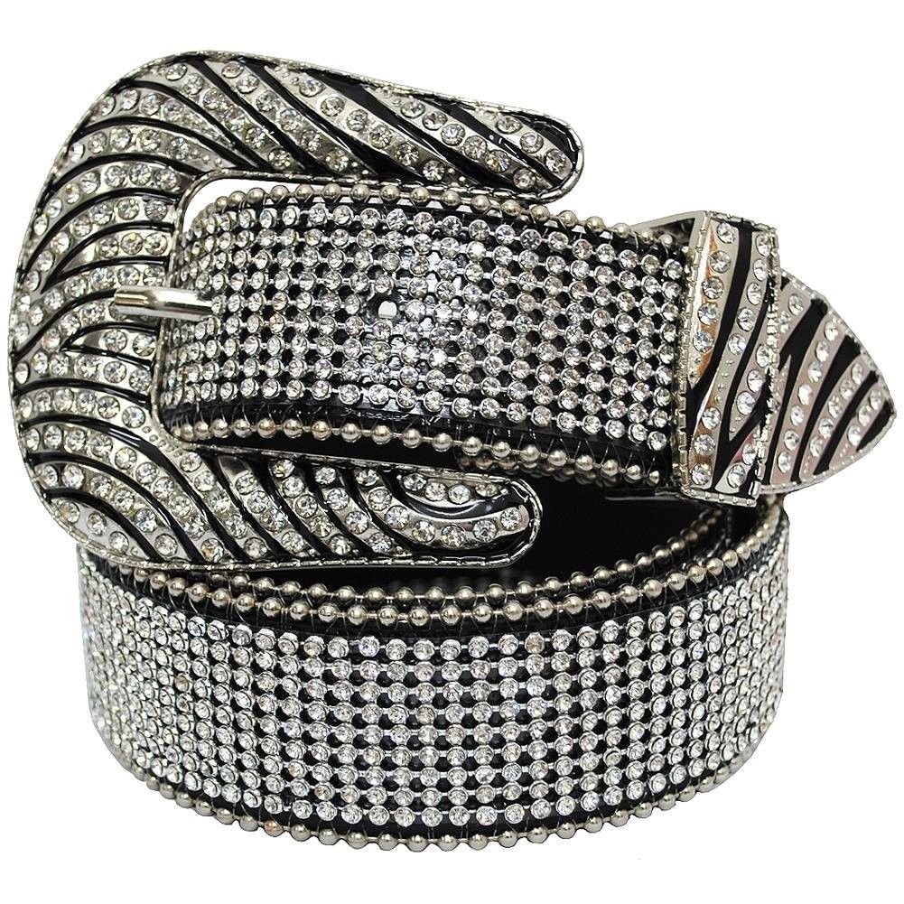 Vintage bb simon style rhinestone zebra belt size 36 all sizes | Grailed
