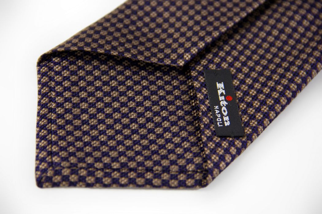 Kiton Kiton Napoli Black Brown Silk Grenadine Woven Tie | Grailed
