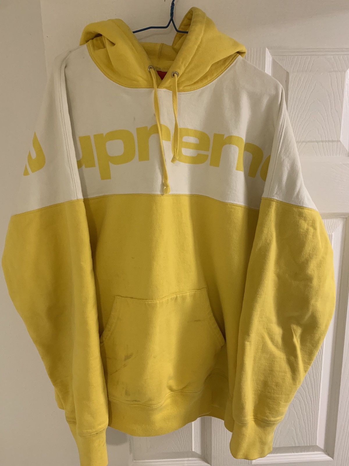 Supreme Yellow Supreme Blocked Hoodie | Grailed