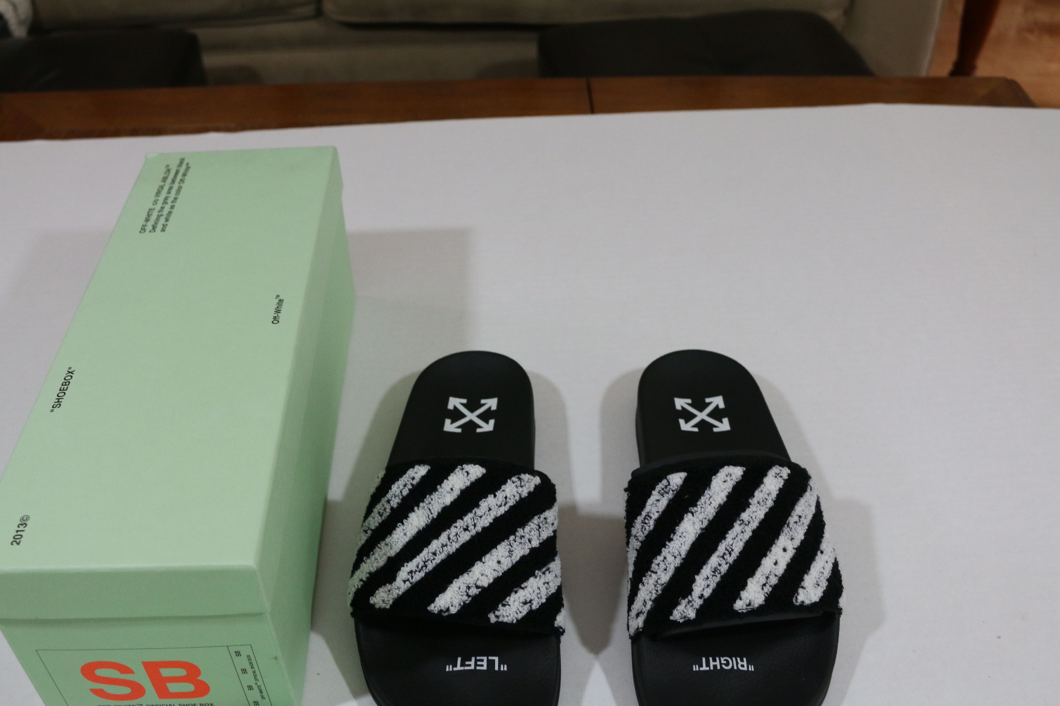 Off-White OFF WHITE FLYKNIT SLIDES | Grailed