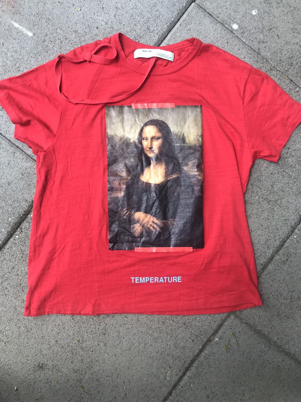 Off White × Virgil Abloh Off White Mona Lisa Temperature Ss18 Tee Red Grailed