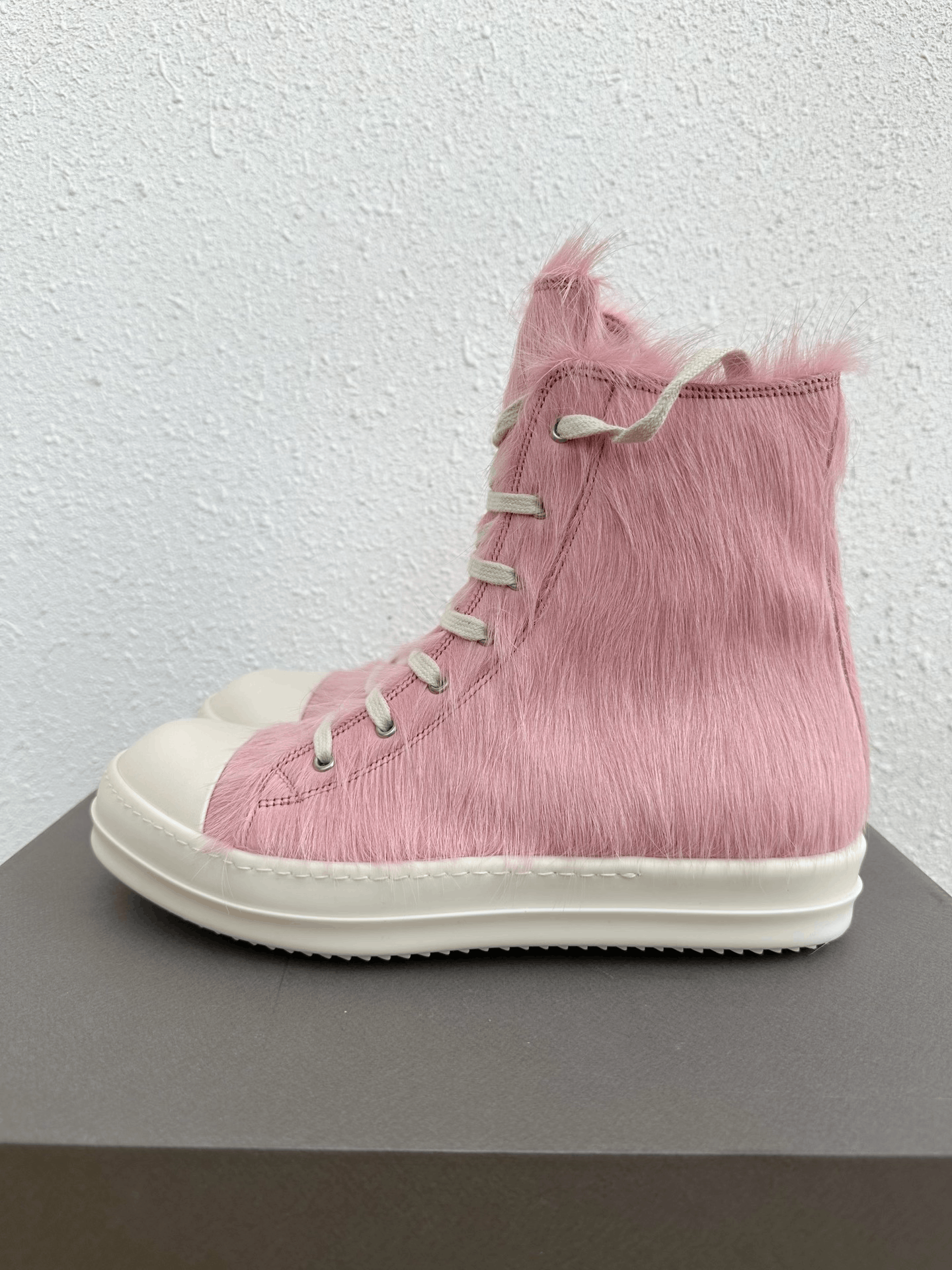 Rick Owens Rick Owens Pink Horsehair Main Line Sneakers | Grailed