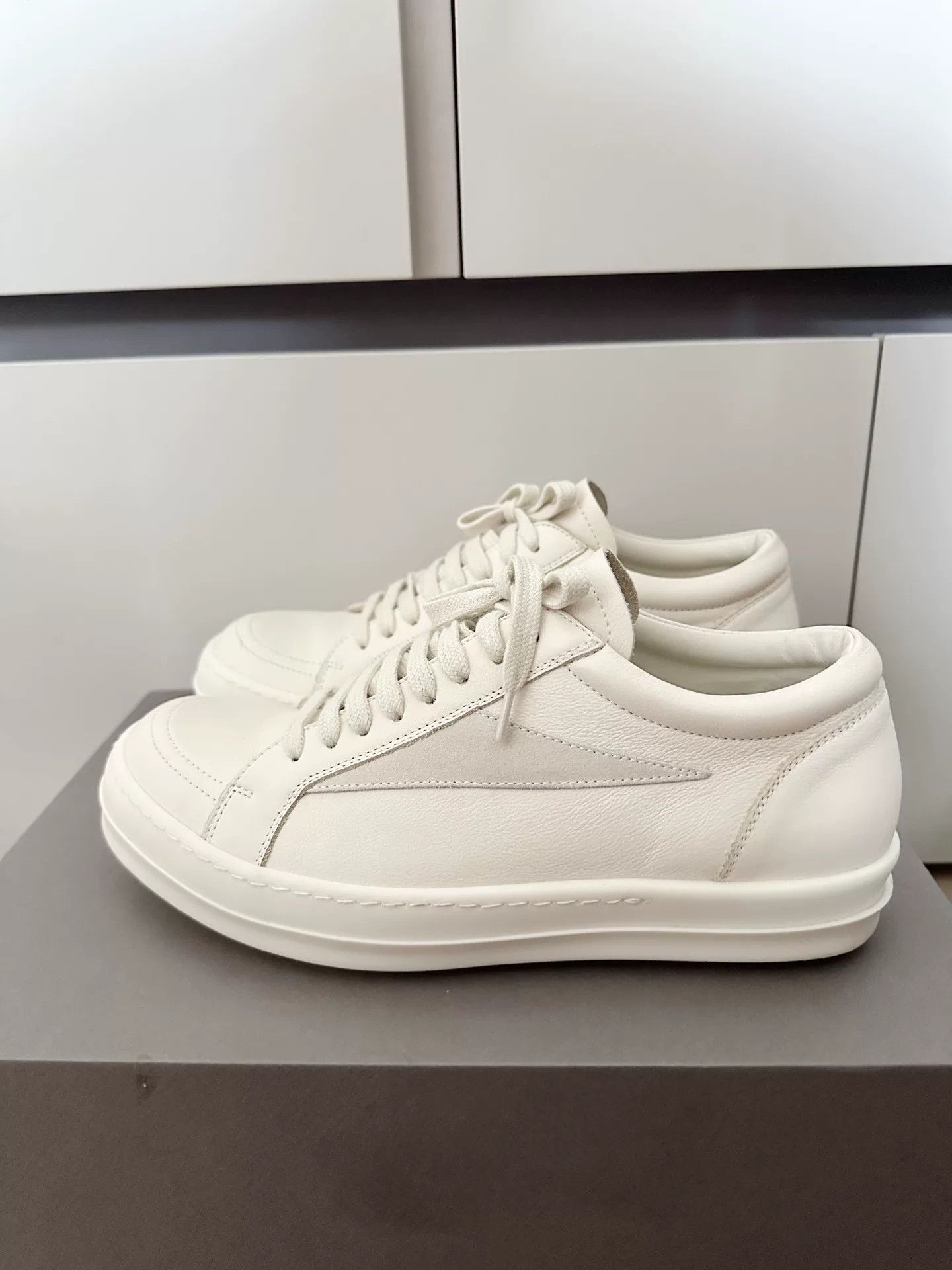 Rick Owens Rick Owens Shiny White Vans Style Shoes | Grailed