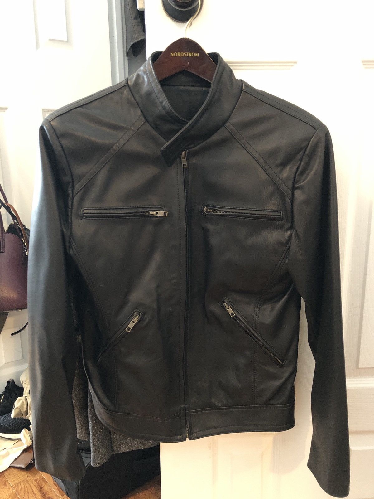 Handmade Handmade Leather Biker Moto Bomber Jacket | Grailed