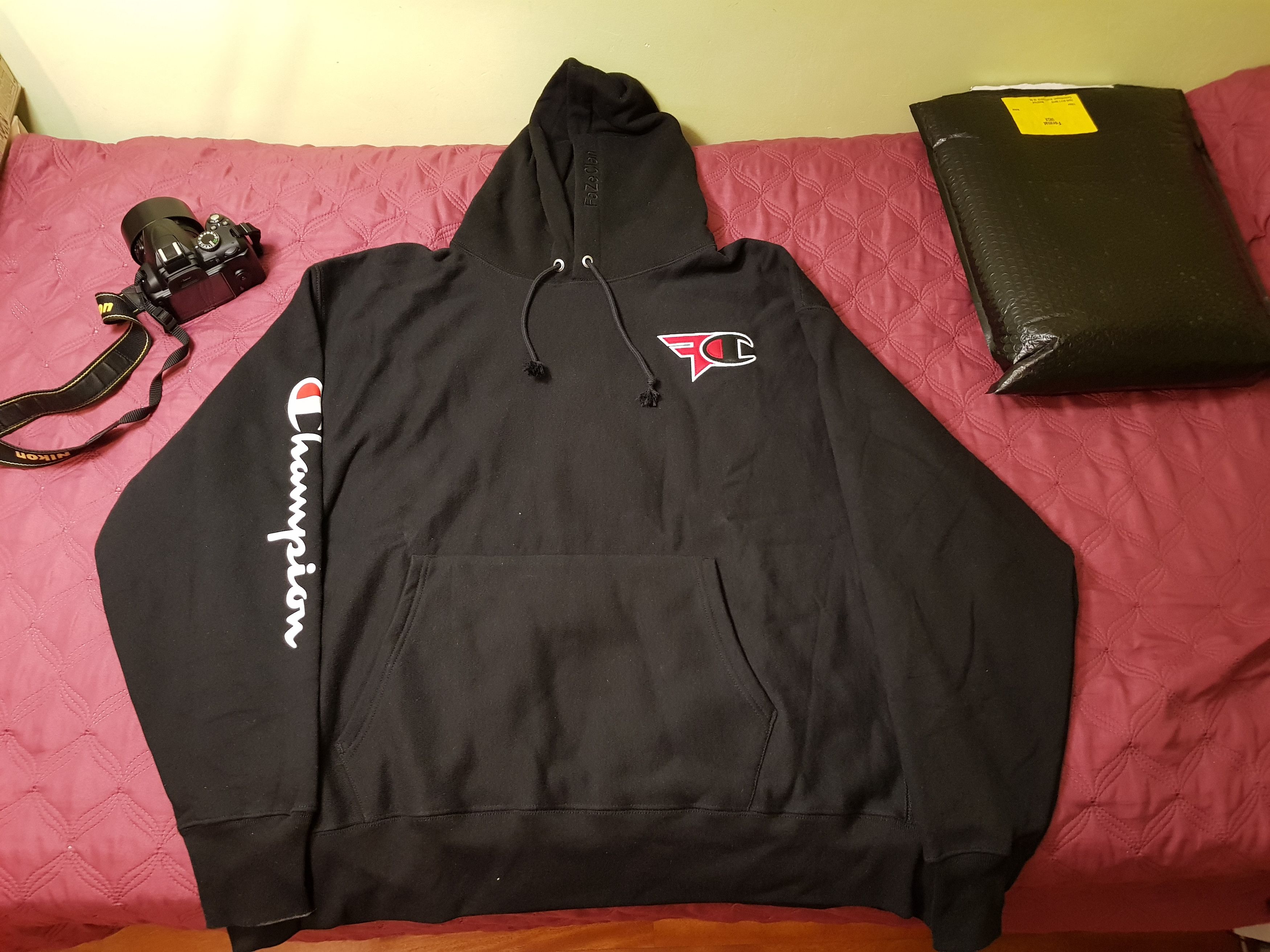 Champion × FaZe Faze Champion black hoodie | Grailed